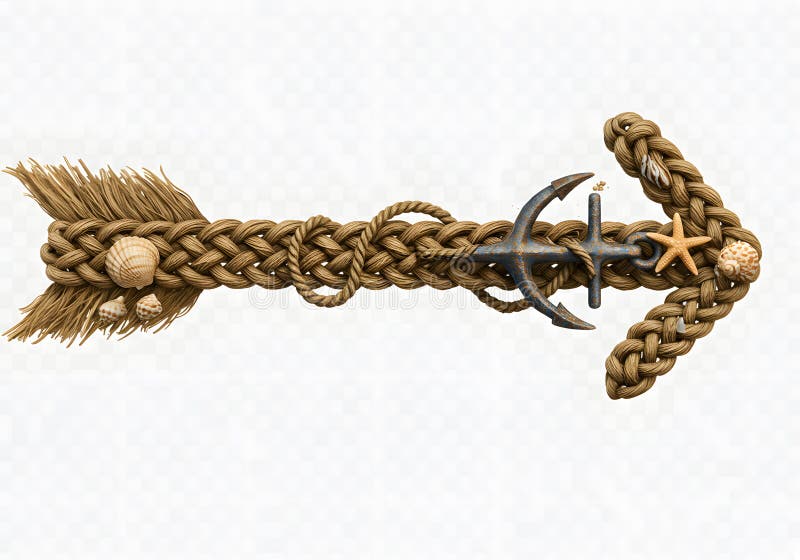 Braided Rope Arrow with Nautical Decor Stock Illustration ...