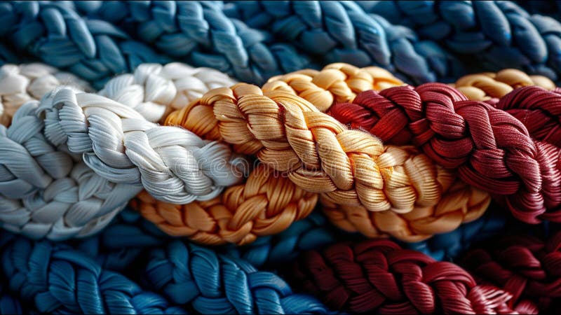 Braided Rope Multi Colored Braids Teamwork Unity Diversity Stock ...