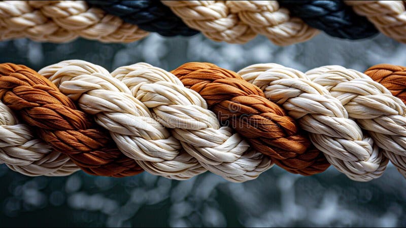 Braided Rope Multi Colored Braids Teamwork Unity Diversity Stock ...