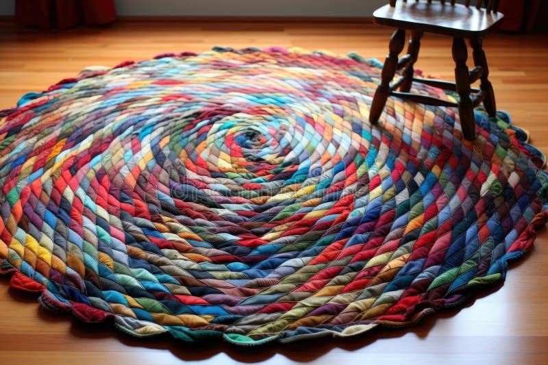 Braided Rug from Fabric Scraps Stock Illustration - Illustration of ...