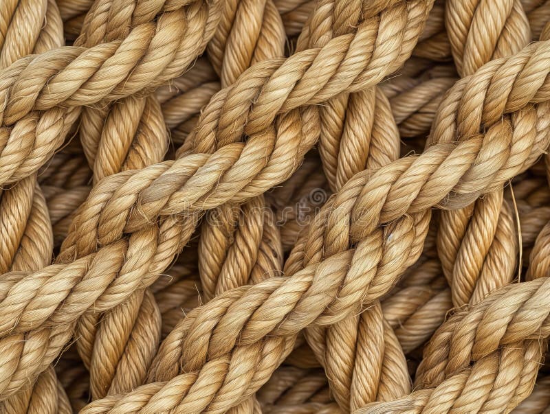 Braided Strength - Close-Up of Twisted Rope Texture Stock Photo - Image ...