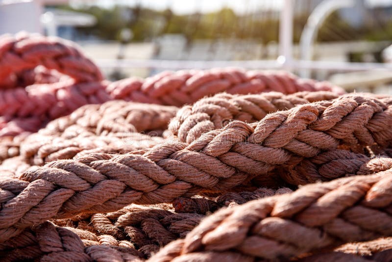 Braided Thick Ship Rope Close-up. Stock Image - Image of wallpaper ...