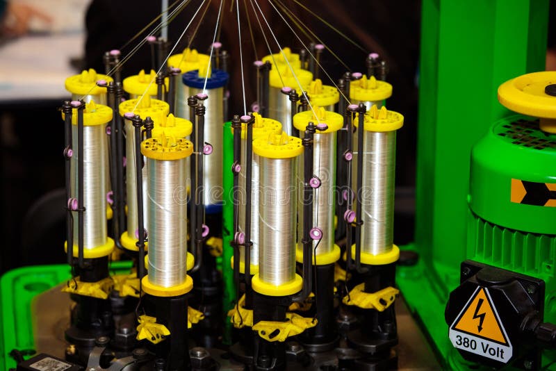 Rope braiding machine stock photo. Image of reel, production - 23867380