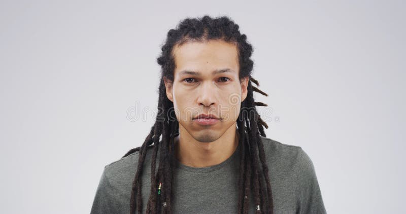 Braids, Education and Portrait of Student Man on Studio Space for College or University ...