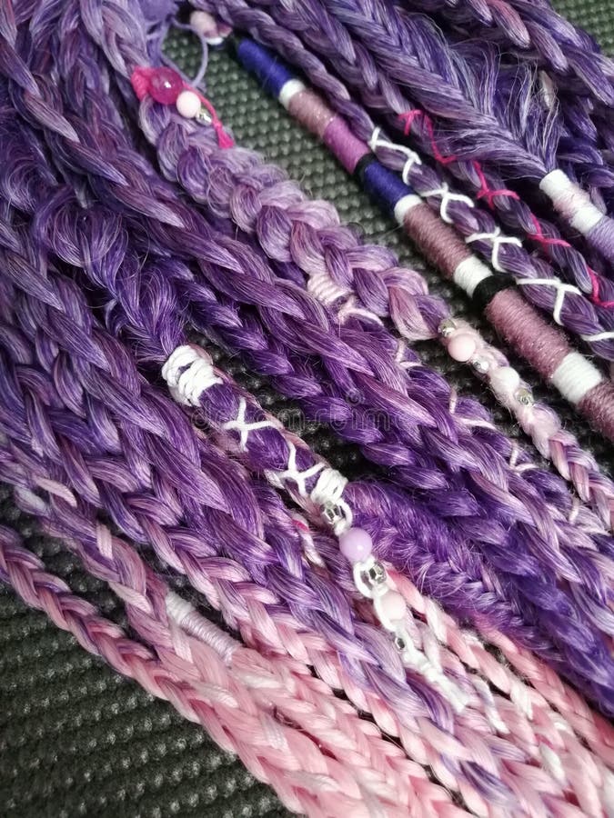 Braids on a Wood Background at Close Range Stock Image - Image of ...