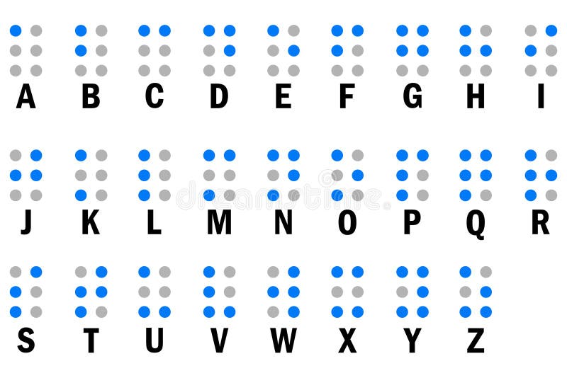 Braille Alphabet Letters in a Row. Braille Table. Vector Illustration ...