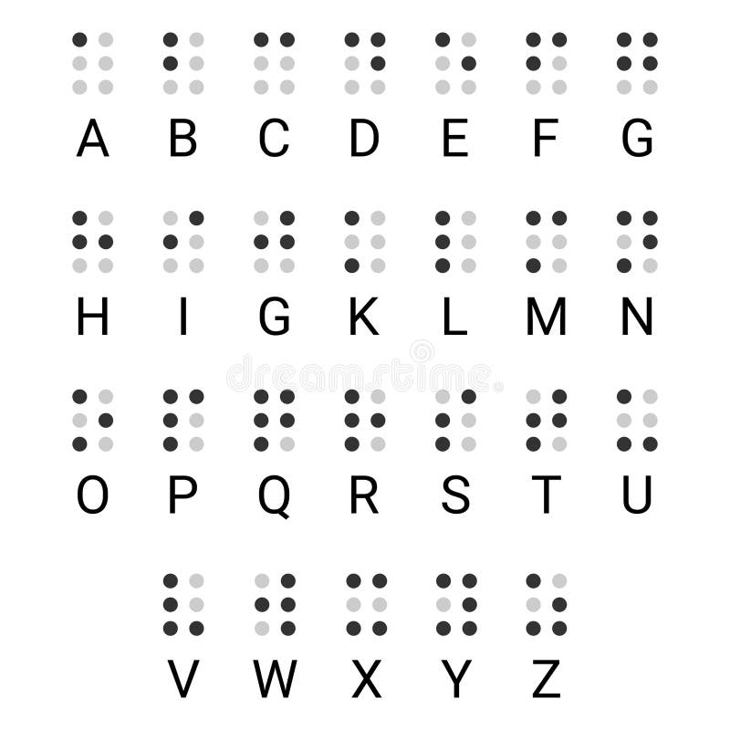 Braille Alphabet Letters. Braille is for the Visually Impaired Stock ...