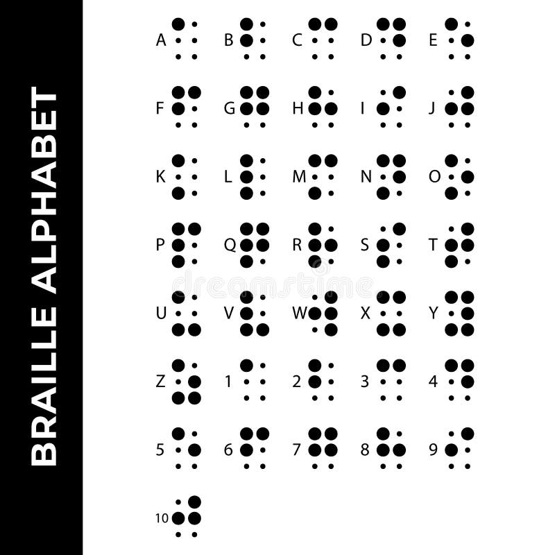 Braille Alphabet Symbol Icon Set Stock Vector - Illustration of symbol ...