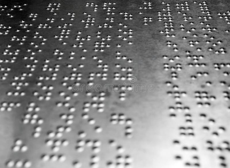 Braille Code for Blind on the Stainless Steel Board Stock Image - Image ...
