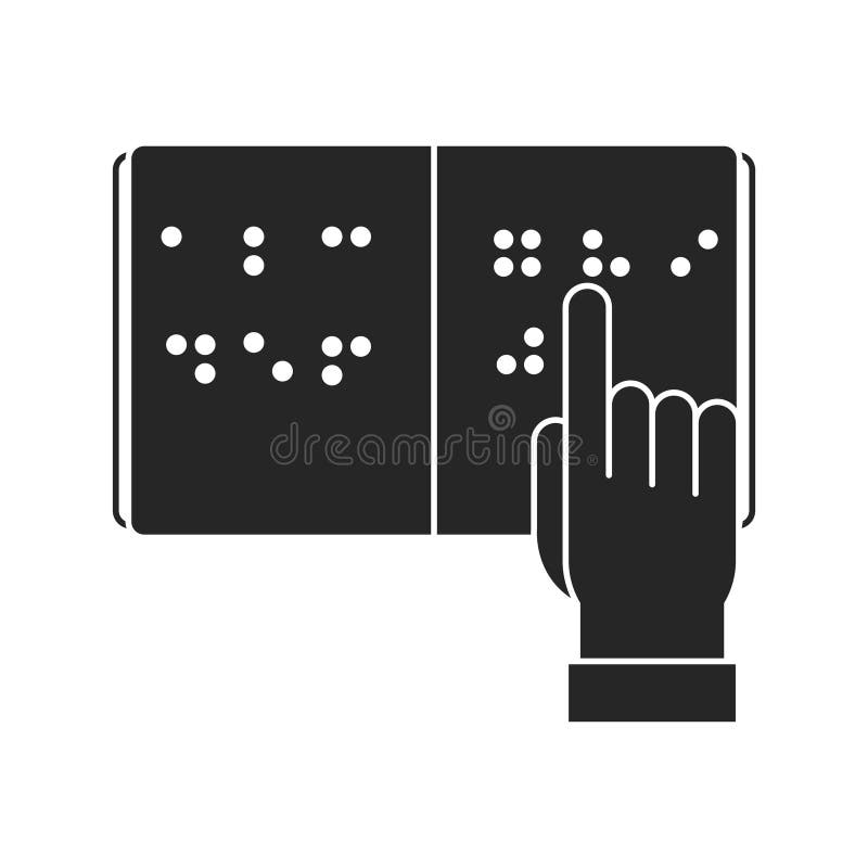 Braille Icon with Hand and Book Stock Illustration - Illustration of ...