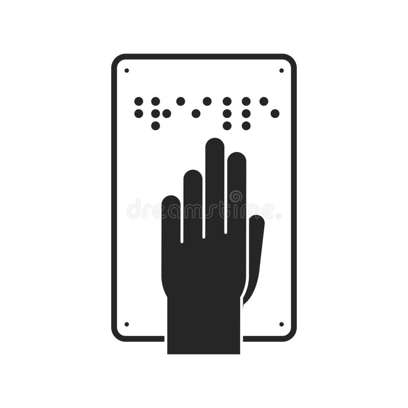 Braille Icon of Hand Reading Stock Illustration - Illustration of ...