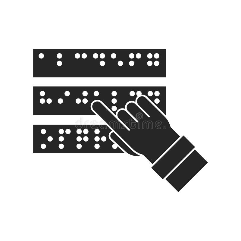 Braille Icon with Hand Reading Stock Vector - Illustration of vector ...