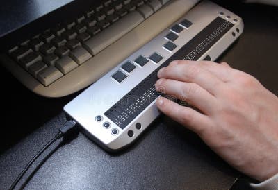 Braille keyboard stock image. Image of education, hand - 31447931