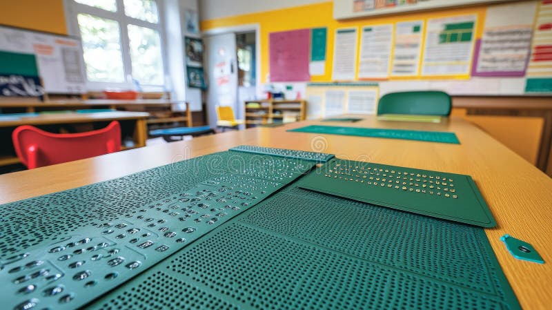 Braille Learning Tools on a Classroom Table Stock Photo - Image of ...