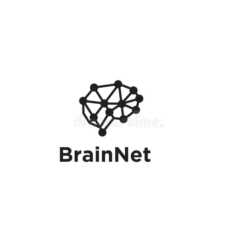 Brain Network Line Logo Vector Icon Design Illustration Isolated White ...