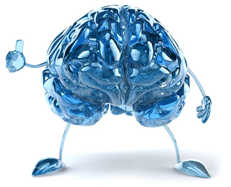 Human Brain with Arms, Legs and Fuel Pump in Hand Stock Illustration ...