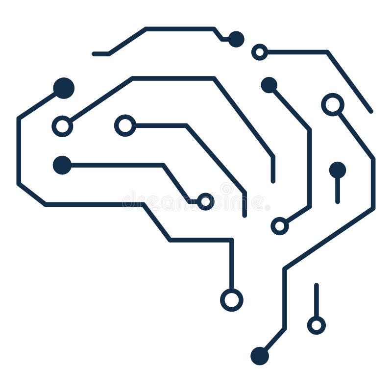 Human Brain with Colorful Connected Lines and Dots. Vector Network ...