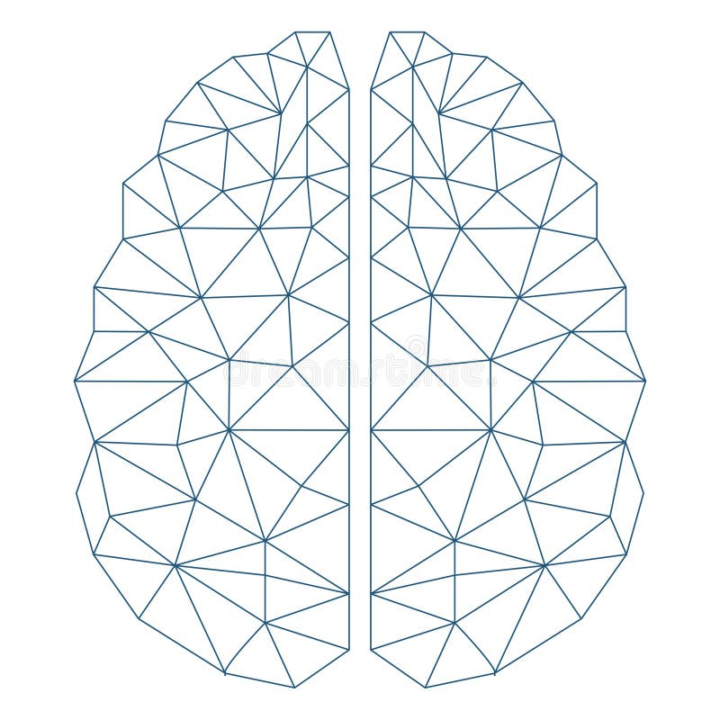Human Brain with Colorful Connected Lines and Dots. Vector Network ...