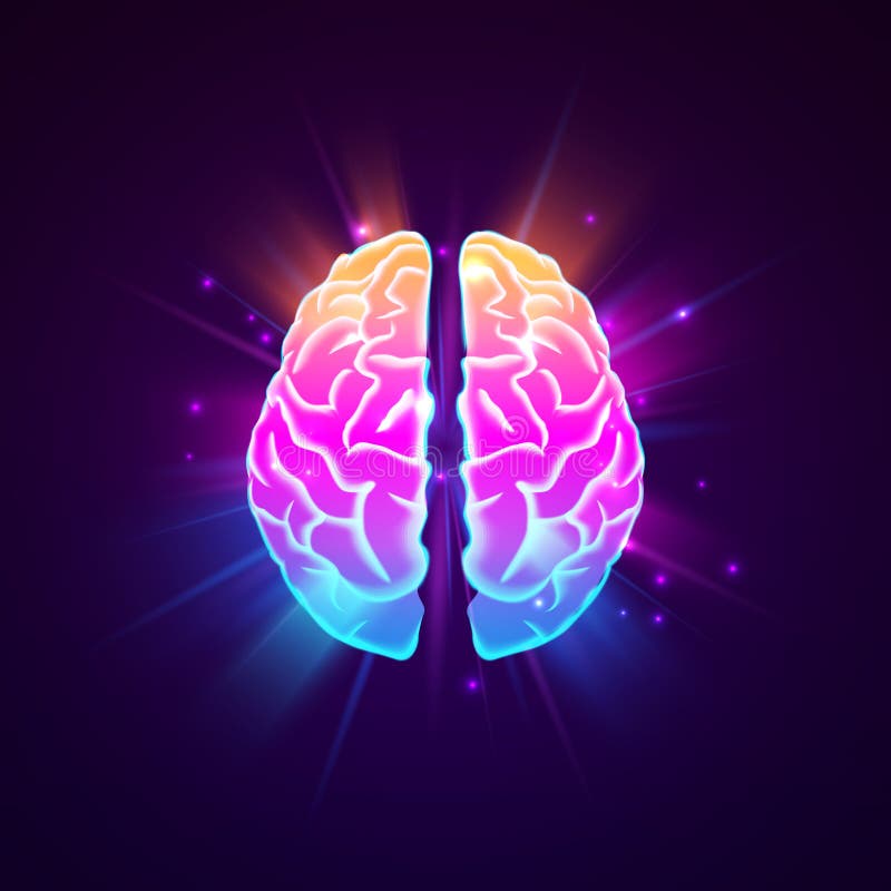 Colorful Shiny Brain Illustration. Creativity Concept Stock Vector ...