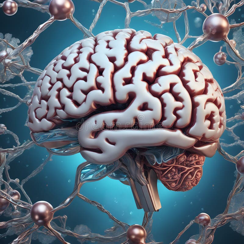 Brain with Abstract Science Background Stock Illustration ...