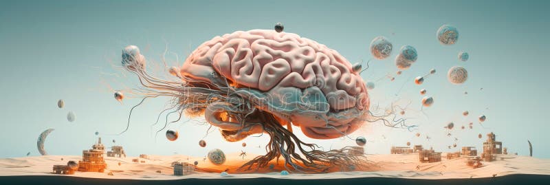 Brain with Activated Areas when Solving Complex Problems. Generative AI ...