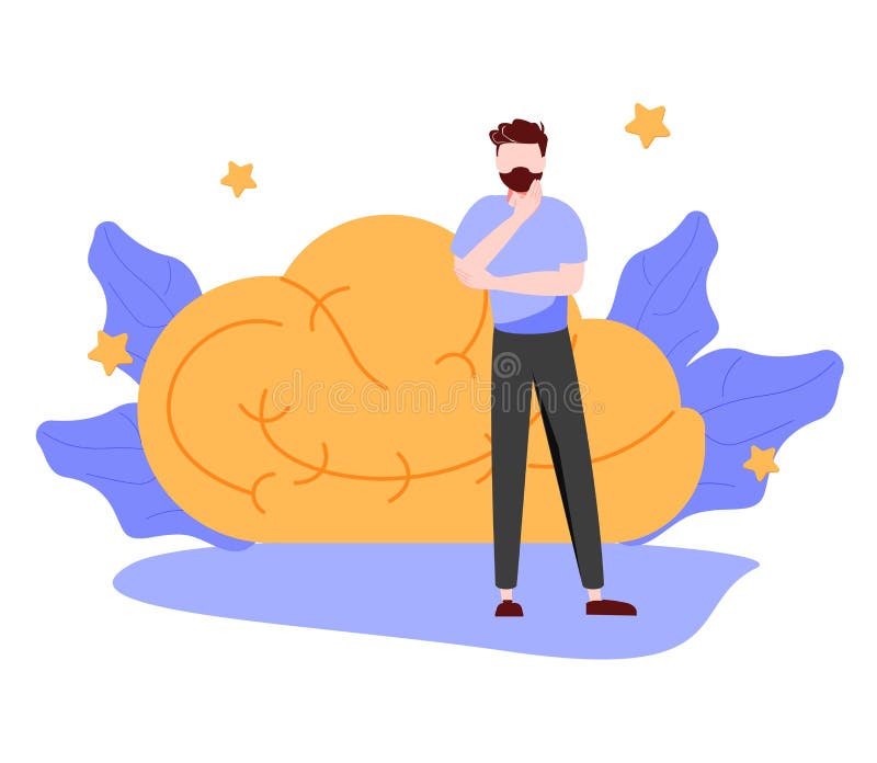 Brain Activity Abstract Concept Vector Illustration. Thinking and ...