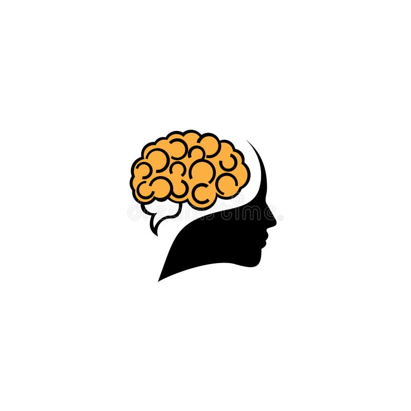 Brain Activity Concept.human Head Stock Vector - Illustration of badge ...