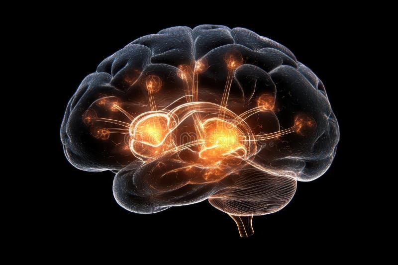 Brain Activity Fires with Electrical Impulses, a Mind Concept Theme ...