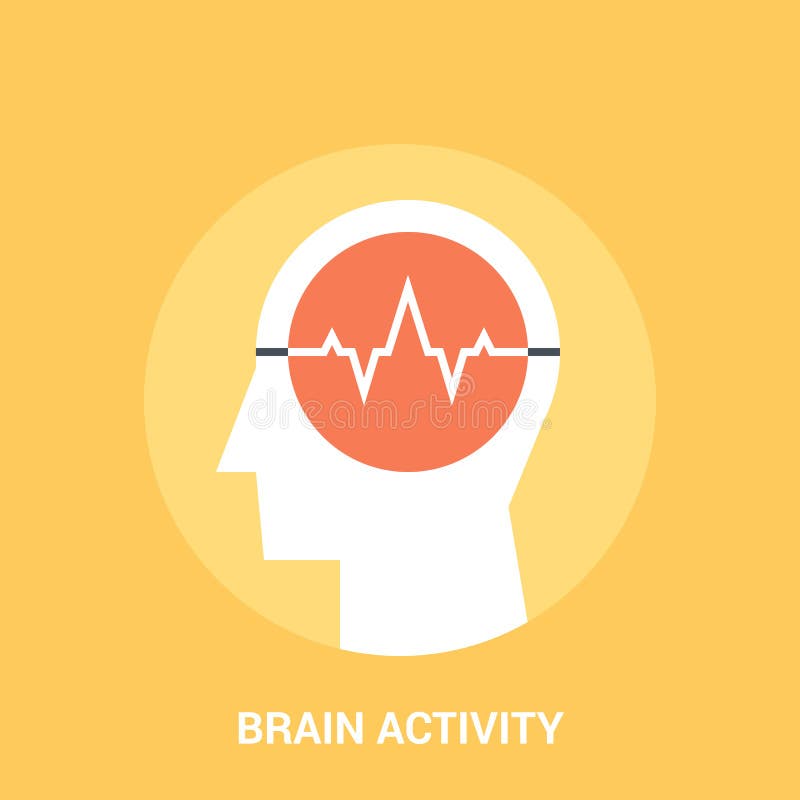 Brain Activity Icon Concept Stock Vector - Illustration of imagination ...