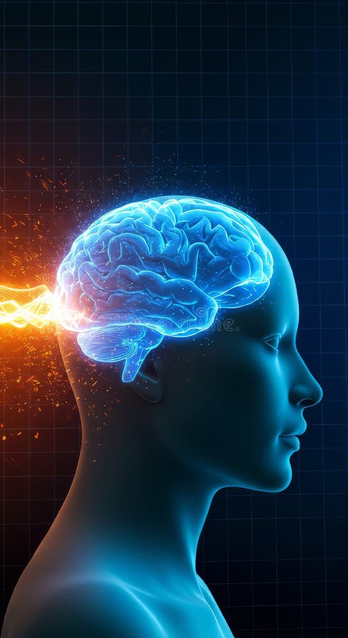 Brain Activity Illustration Highlighting Cognitive Function and Neural ...