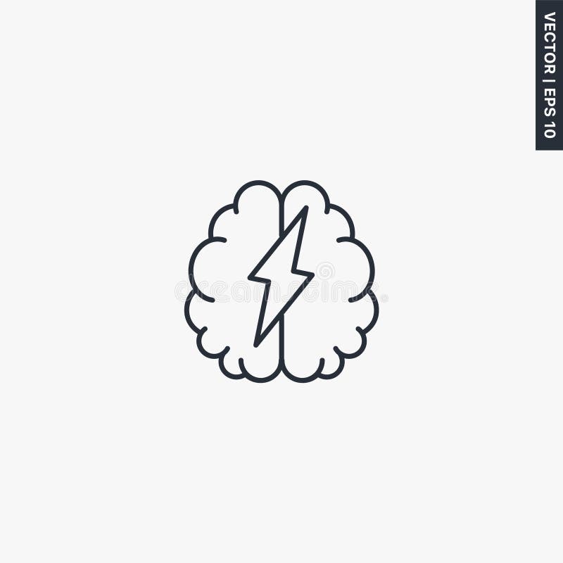 Brain Activity, Linear Style Sign for Mobile Concept and Web Design ...