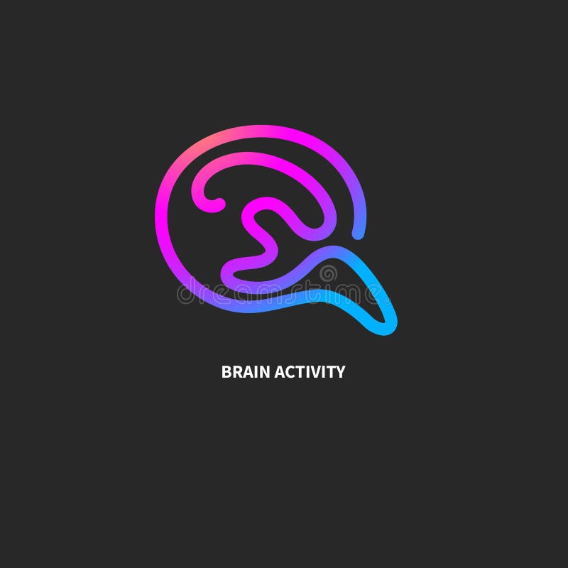 Brain activity of logo stock vector. Illustration of gradient - 272162986