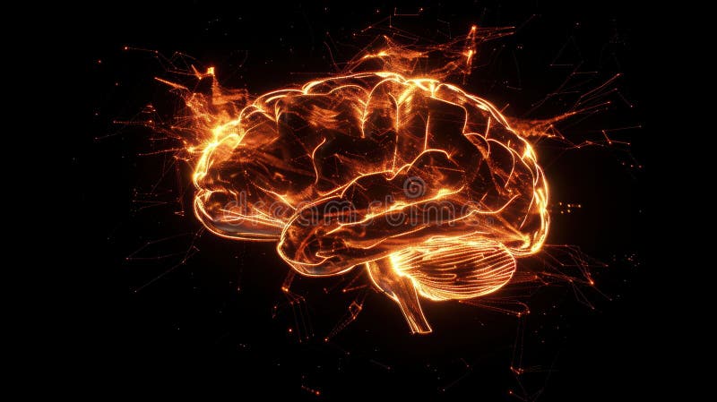 Brain Activity with Neurons Firing, Representing Thought and Mental ...