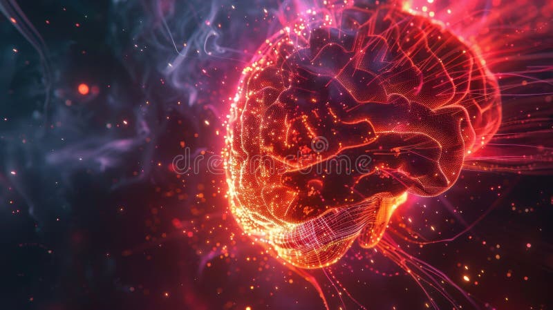 Brain Activity with Neurons Firing, Representing Thought and Mental ...