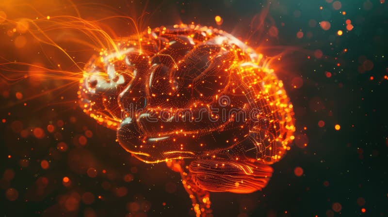 Brain Activity with Neurons Firing, Representing Thought and Mental ...