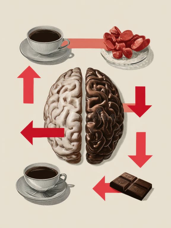 Brain Analysis with Coffee, Tea, and Chocolate Showing Stimulating ...