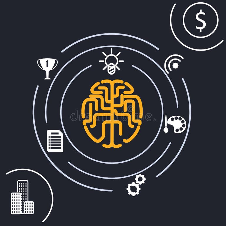 Brain analysis idea stock vector. Illustration of inspiration - 47244642