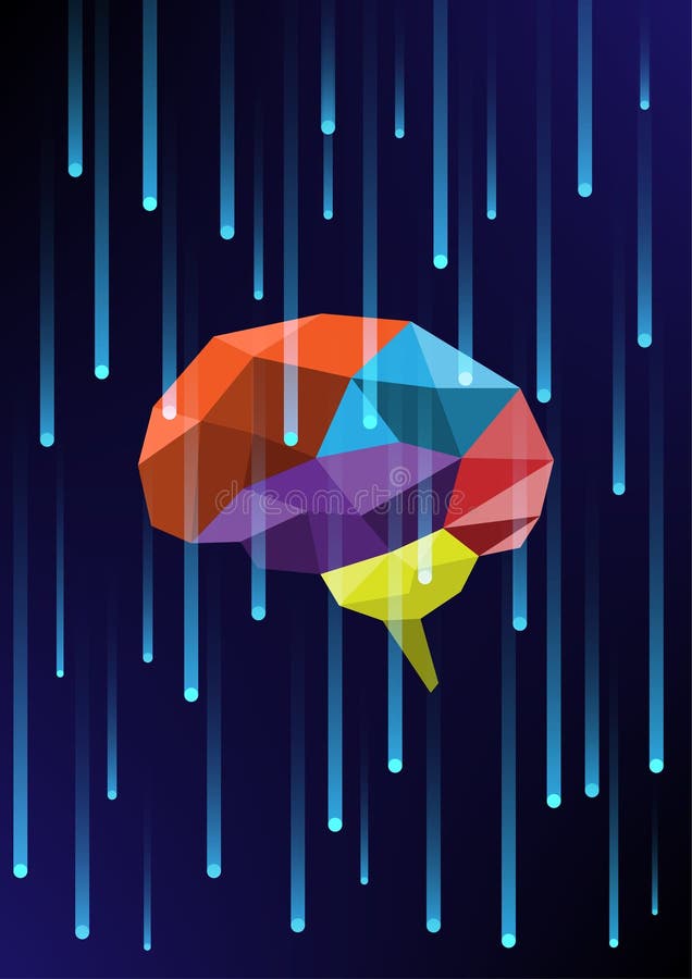 Brain Analyze Thinking Concept. Subconcious Creative Wave Stock Vector ...