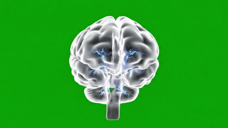 Brain Anatomy Animation Rendering on Green Screen Background for ...