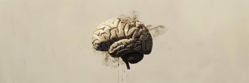 Brain Anatomy Illustration on Minimal Background, Detailed Human Brain ...