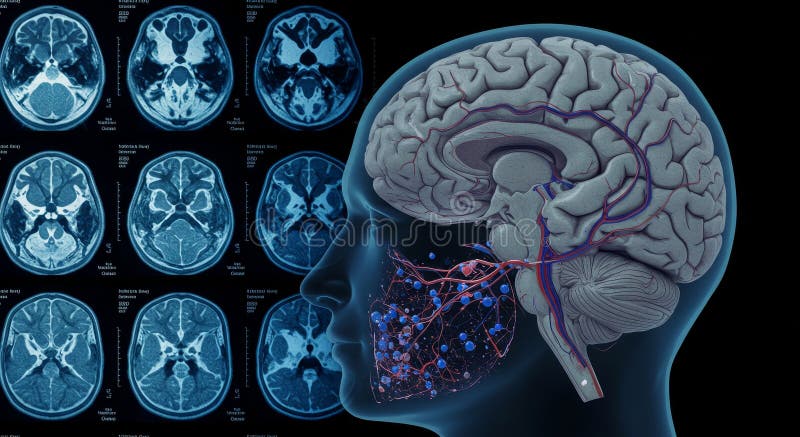 Brain Anatomy and Scan Imagery Human Brain Neural Pathways MRI Scans ...