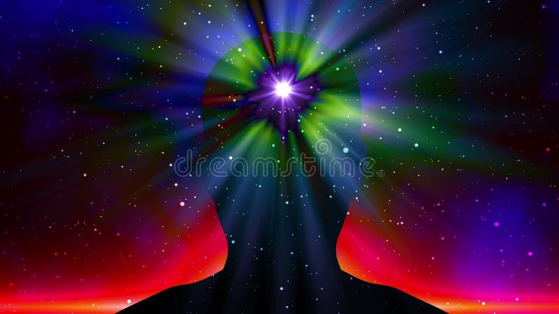 Silhouette of a Human Head and an Animated Intelligence of the Brain ...