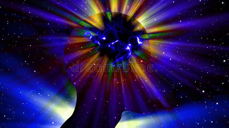 Silhouette of a Human Head and an Animated Intelligence of the Brain ...