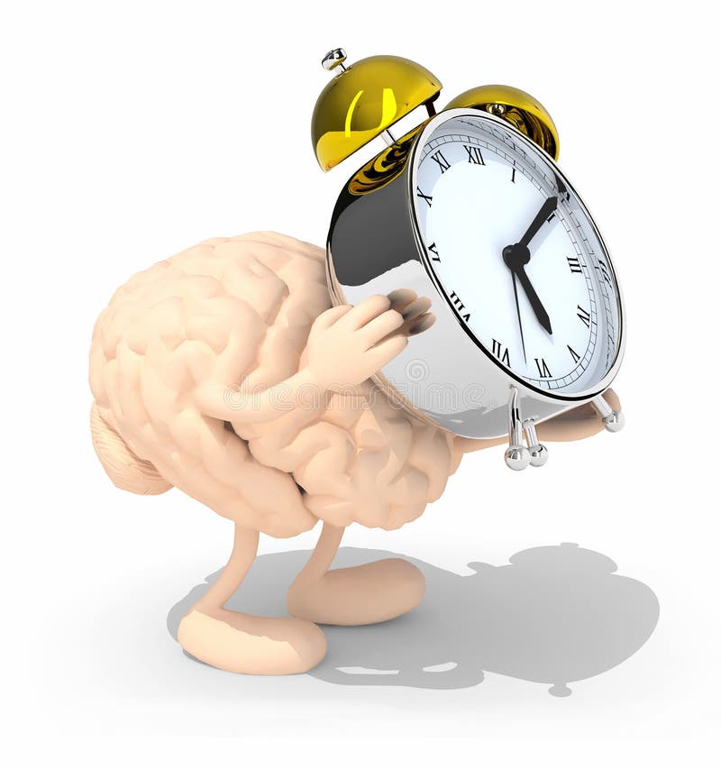 Brain with Arms, Legs that Brings Alarm Clock Stock Illustration ...