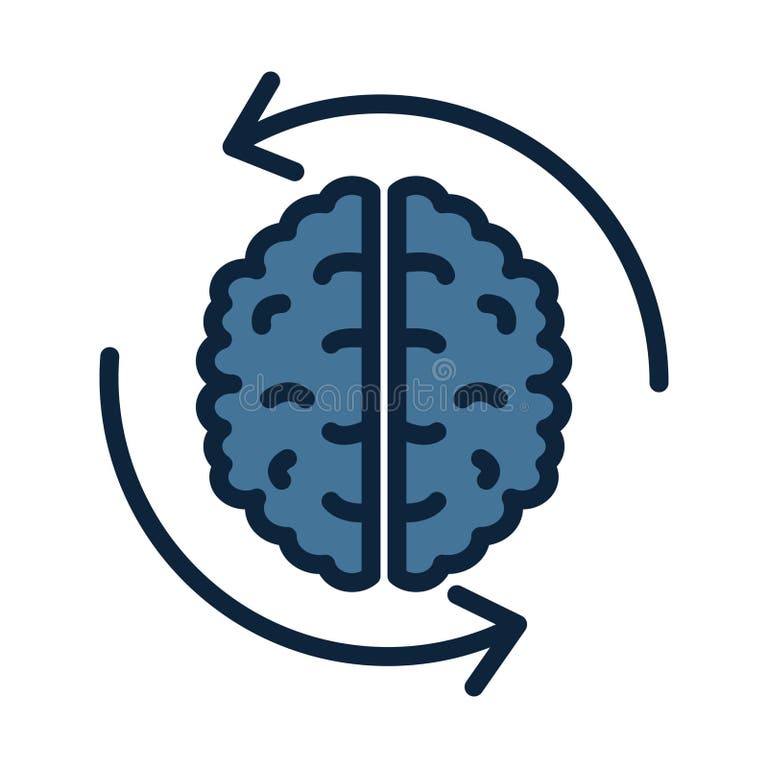Brain with Arrows Line Isolated Vector Icon Can Be Easily Modified and ...