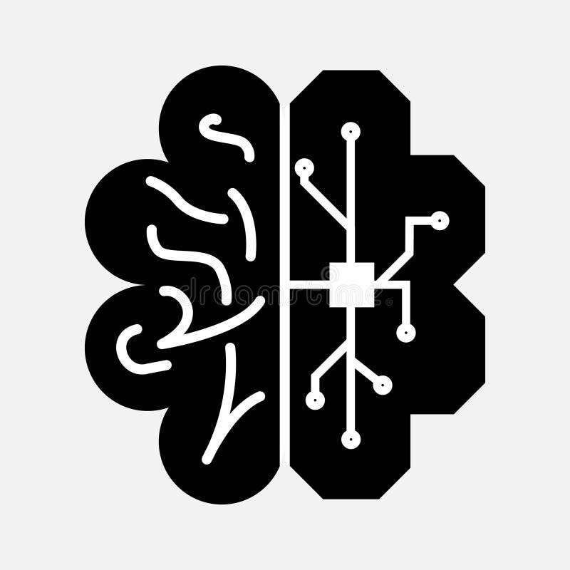 Brain and Artificial Intelligence Icon. Icon and Logo. Flat Design Style. is Used for ...