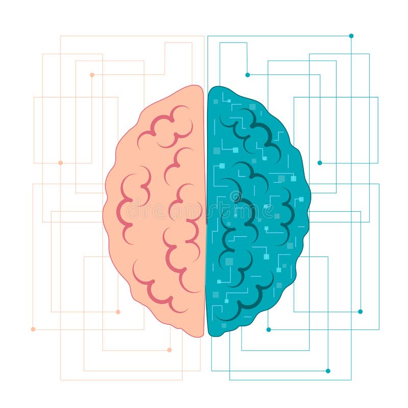 Brain of Artificial Intelligence. Left and Right Hemisphere with Neural ... Brain of Artificial Intelligence. Left and Right Hemisphere with Neural ...