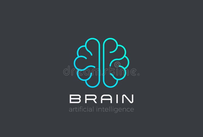 Brain Artificial Intelligence Logo Design Vector. Stock Vector ...