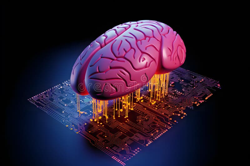Brain As a Supercomputer the Ultimate Processor: Ai Generated Art Stock ...
