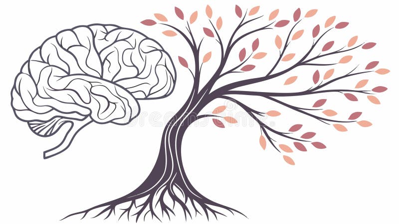 Brain As a Tree, Growth of Mind Concept, Vector Design Generative AI ...